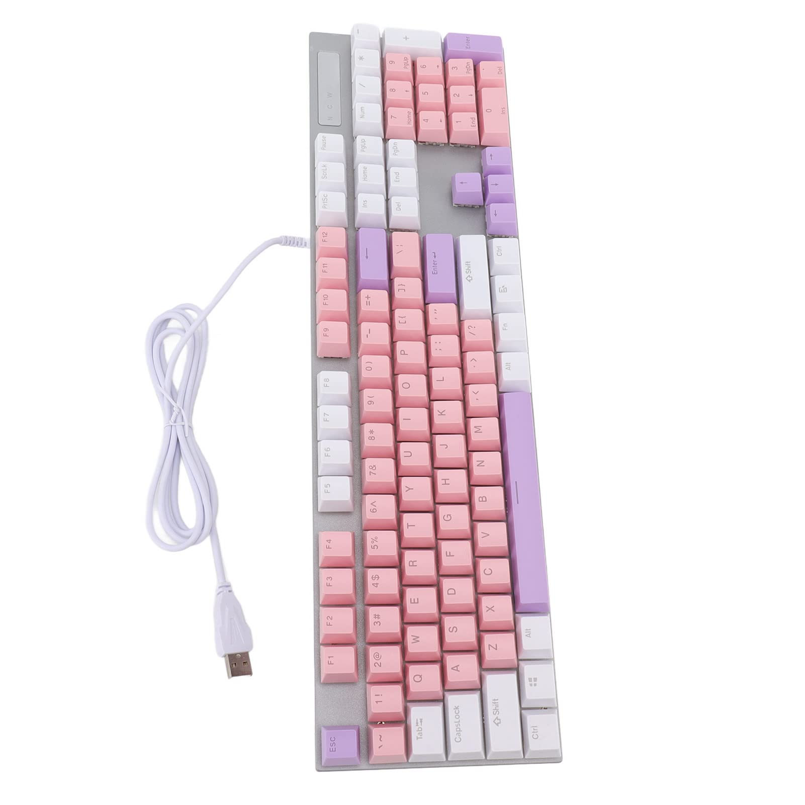 Gaming Keyboard, RGB Backlight Hot Swap Mechanical Keyboard for PC (Red Switch)