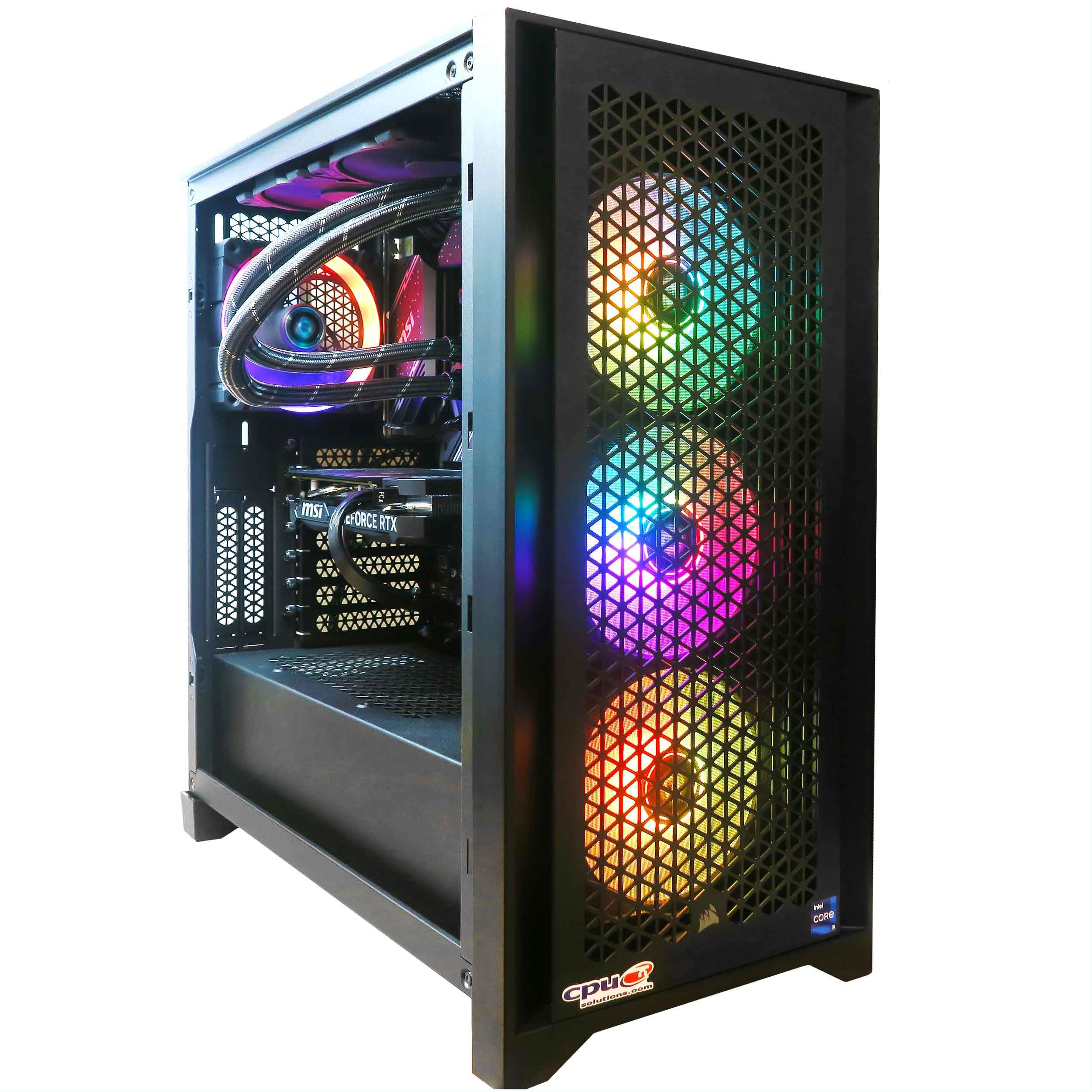CPU Solutions GamerCore Gaming PC RTX 4060 Core i7 13700KF- 32GB DDR5 RAM, 1000GB SSD, Windows 11, RGB Tower (13700KF)