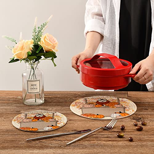 Spring Dogs Sunflower Pot Holders Trivets 2 Pcs Heat Resistant Trivets for Hot Dishes,Puppy Pumpkin Funny Cotton Thread Weave Trivet Mats for Hot Pads Pans Pot Bowl Teapot for Kitchen Decor