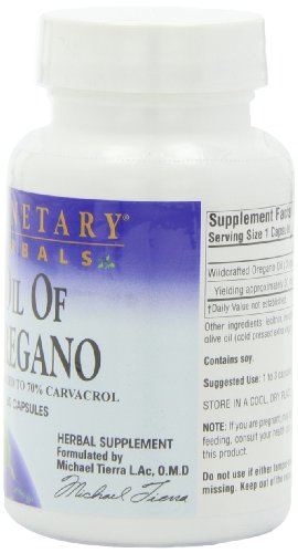 Planetary Herbals Oil of Oregano, May Provide Support To The Immune System,60 Vegetarian Capsules
