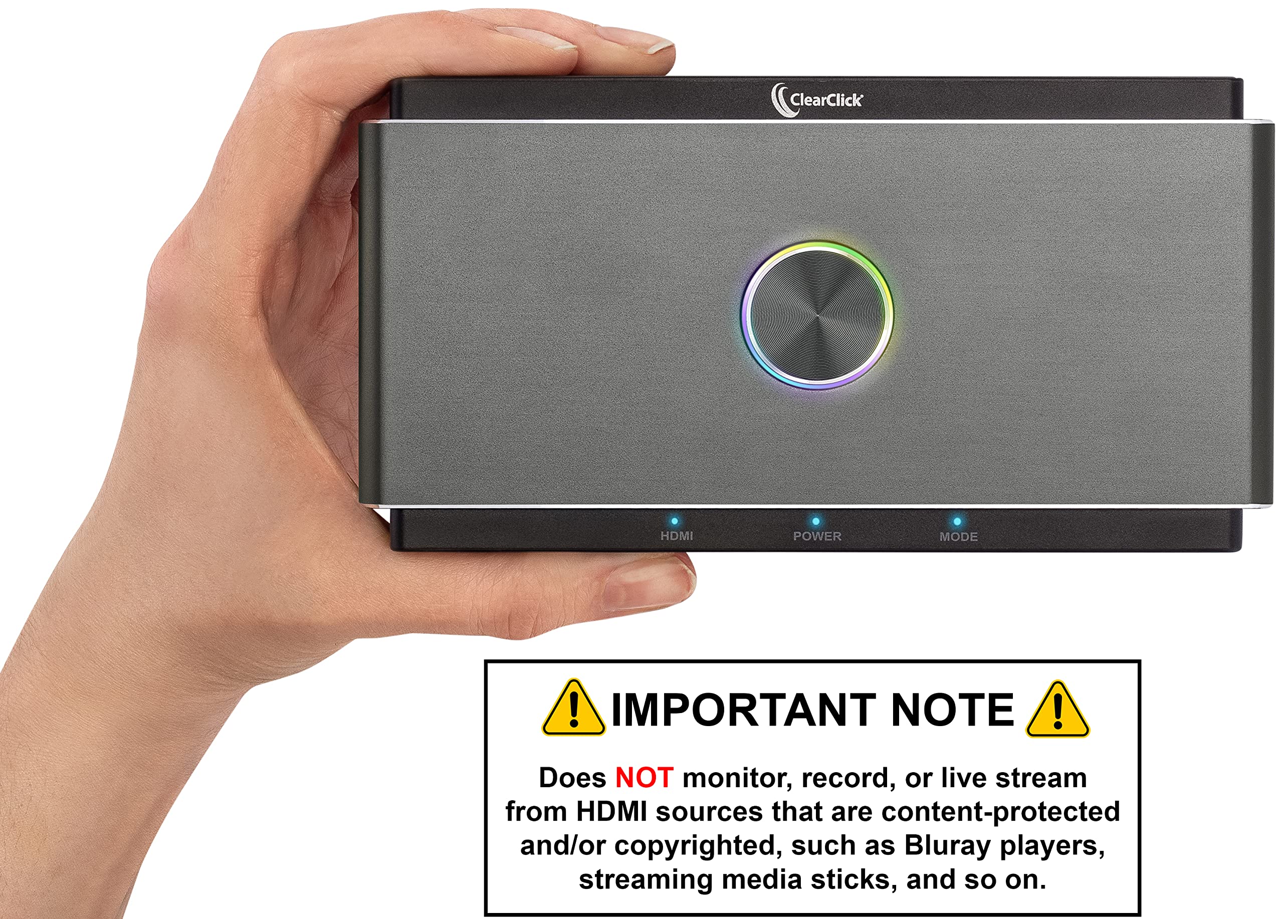 ClearClick HD Capture & Stream - USB HD Capture Card for HDMI Capture and Live Streaming Simultaneously - 4K Input, 1080P Capture - to USB Drive or Computer