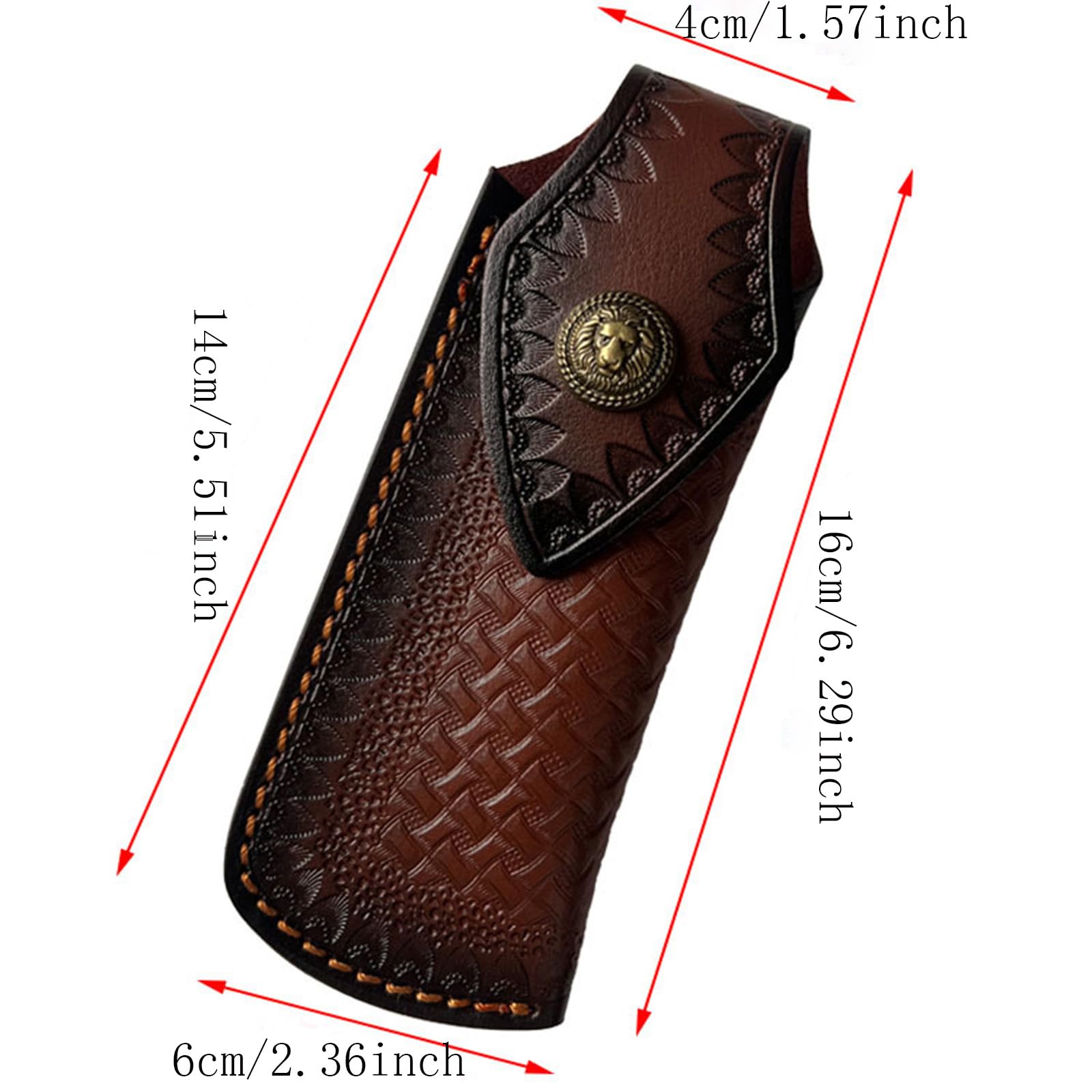Folding Knife Sheath,2.3/6.3"Leather Pocket Knife Sheaths for Belt, Loop Portable Folding Knife Sheath for Camping Hunting Jungle Exploration