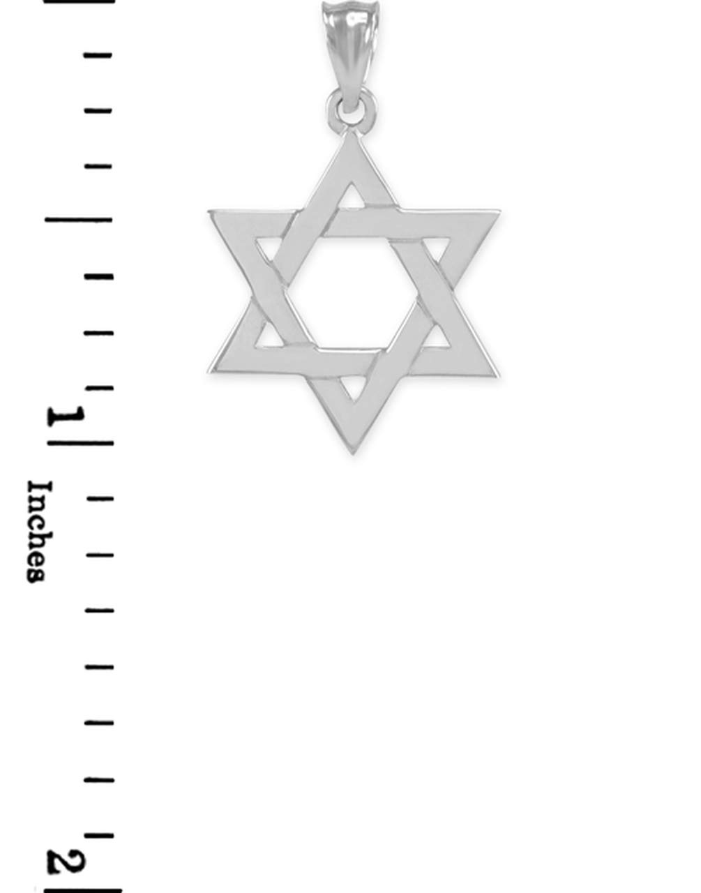 Claddagh Gold Solid 925 Sterling Silver Traditional Jewish Star of David Charm Pendant (Medium)