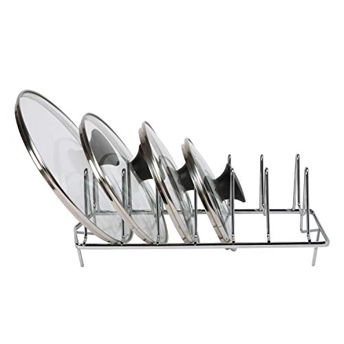 Kitchen Details Chrome Geode Organizer | Free Standing | Pots & Pans | Cutting Boards | Container Lids | Countertop and Cabinet Storage