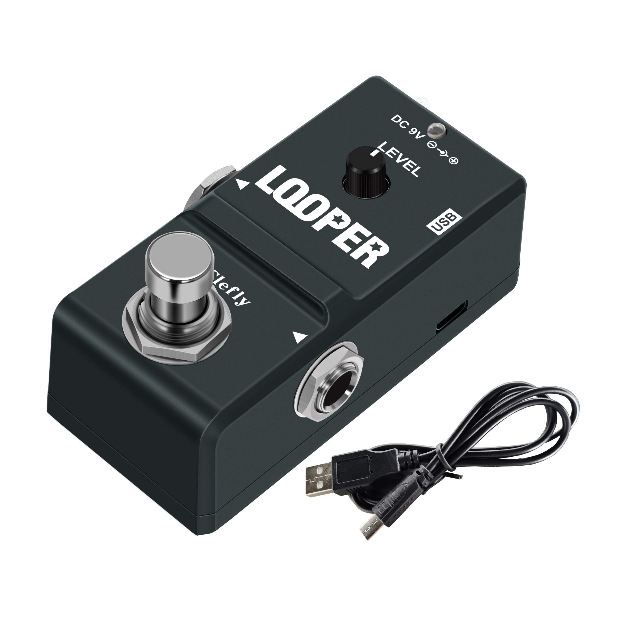 Clefly Tiny Looper Pedal Electric Guitar Effect Loop Pedal 10 Minutes of Looping Unlimited Overdubs USB Port True Bypass