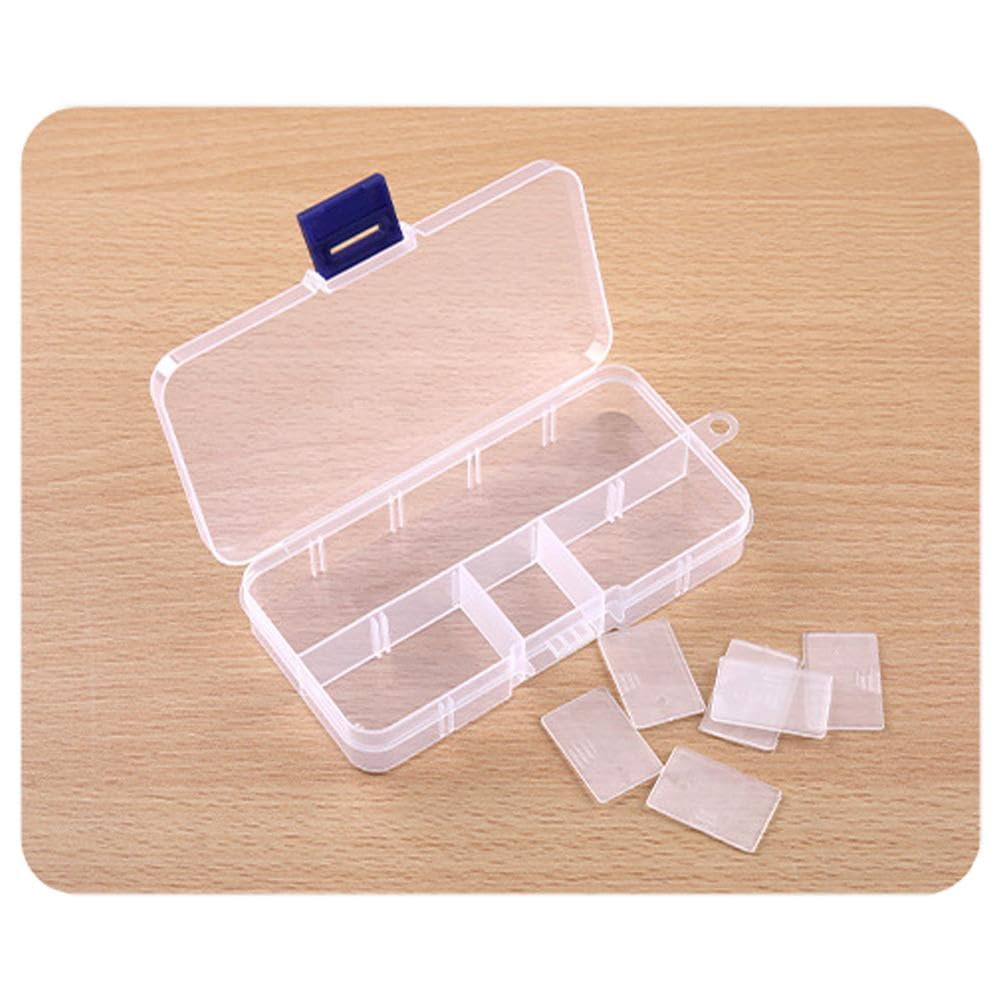 Generic Grids Clear Plastic Organizer Box, Bead Organizer Box, Rectangular Storage Box, Container Craft Storage with Adjustable Dividers, for Beads Organizer