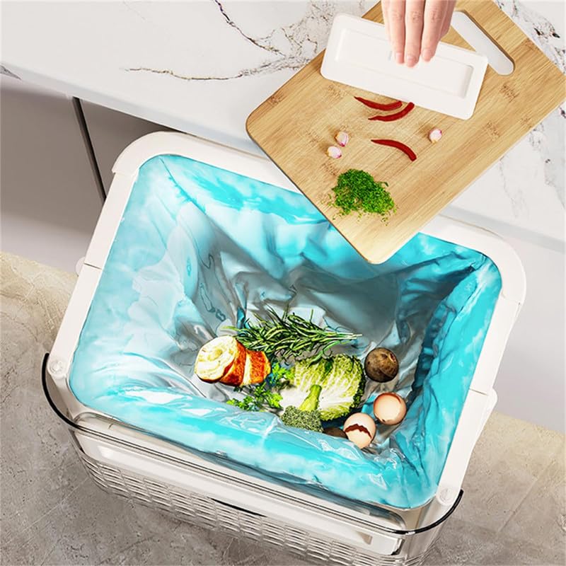 Foldable Hanging Trash Can,2024 New Hanging Kitchen Trash Can, Foldable Waste Bin for Kitchen, Collapsible Hang Small Plastic Garbage Can for Cabinet/Car/Bedroom/Bathroom(Gray)