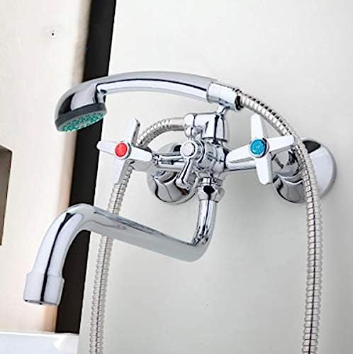 Kitchen Taps Classic Shower Bath Faucet Long Nose Bathtub Mixer Hot And Cold Water Dual Handle Dual Control