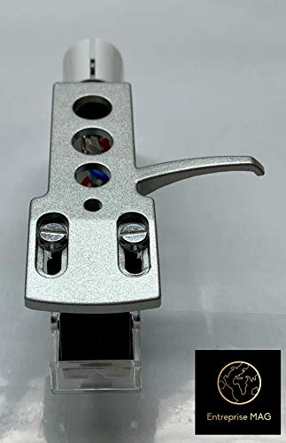 Cartridge, Stylus Needle and Silver Headshell with mounting bolts for Pioneer PL550, PL10, PL510, PL71, PL400, PL100, PL115D, PL120, PL300, PL514X, SPL100, PL112D, PL12D, PL117D, PL15R, PL514, PL50
