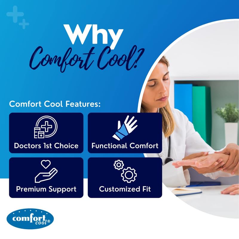 Comfort Cool Thumb CMC Restriction Splint. Beige Patented Thumb Brace Provides Support/Compression. Indications - Arthritis, Tendinitis, Dislocations, Sprains, Repetitive Use. Right Medium