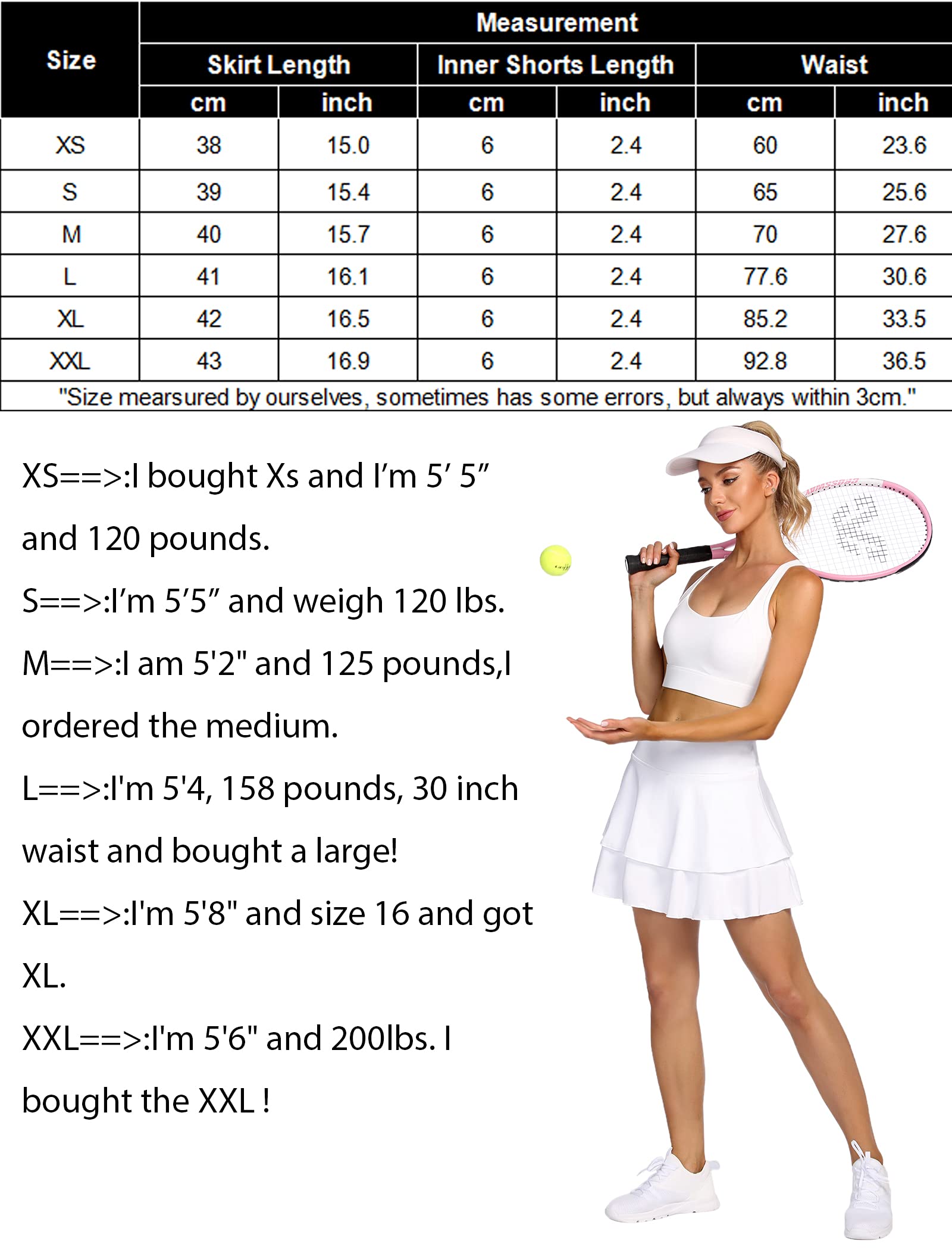 COOrun Women's Athletic Golf Skorts Lightweight Skirt Pleated with Pockets for Running Tennis Workout Dark Grey