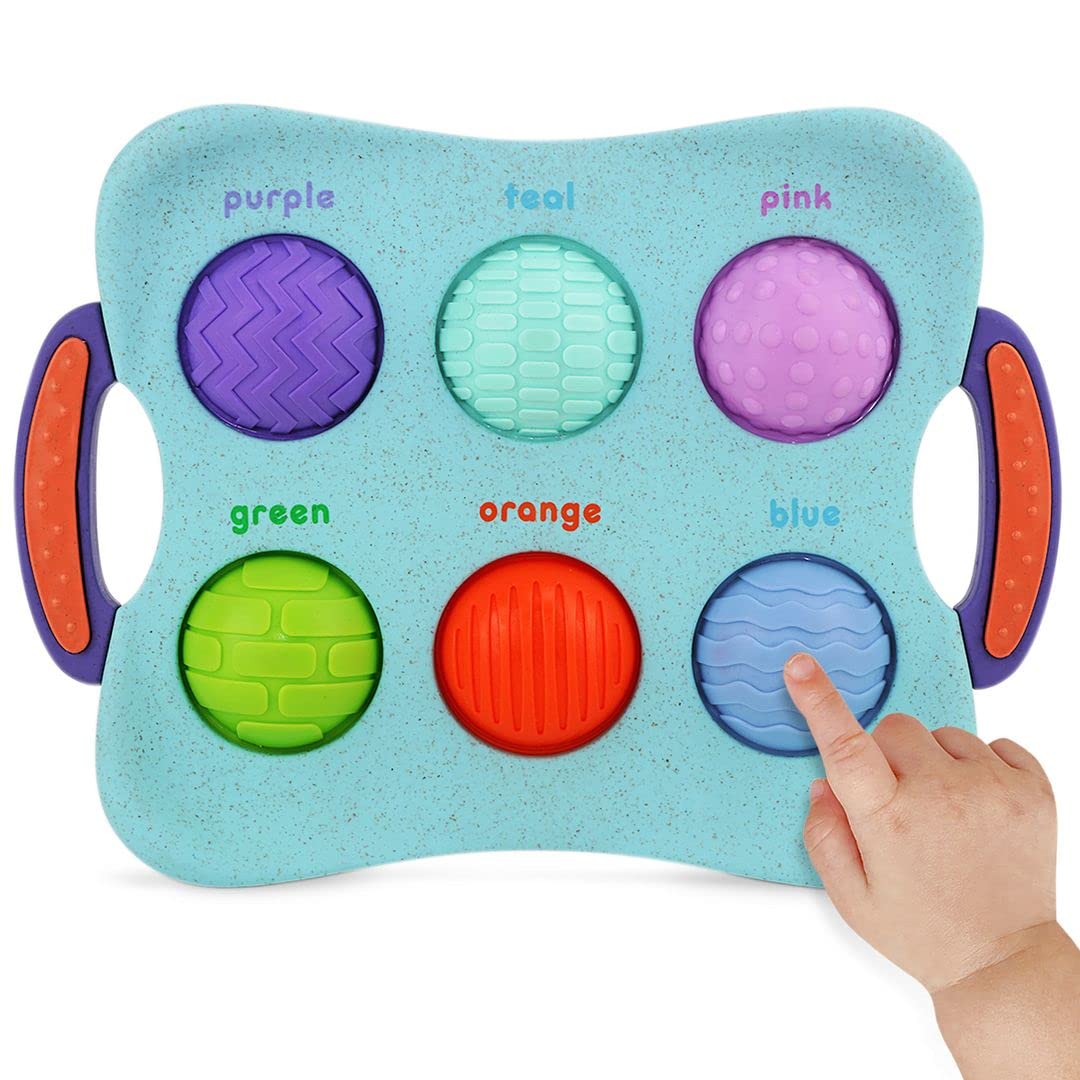 Roo Crew Sensory Toys Learning Tablet 1 - Educational Fidget Toy Set for Kids with Textured Bubbles - 11.5" x 8.25"