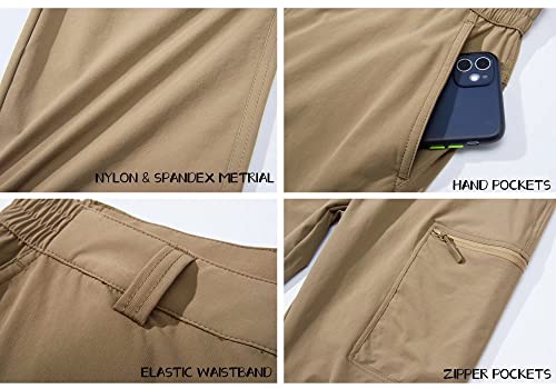 MAGCOMSEN Hiking Pants for Men Lightweight with Zipper Pockets Quick Dry Pants Men Travel Pants for Men Work Pants for Men Stretch Summer Pants for Men Black
