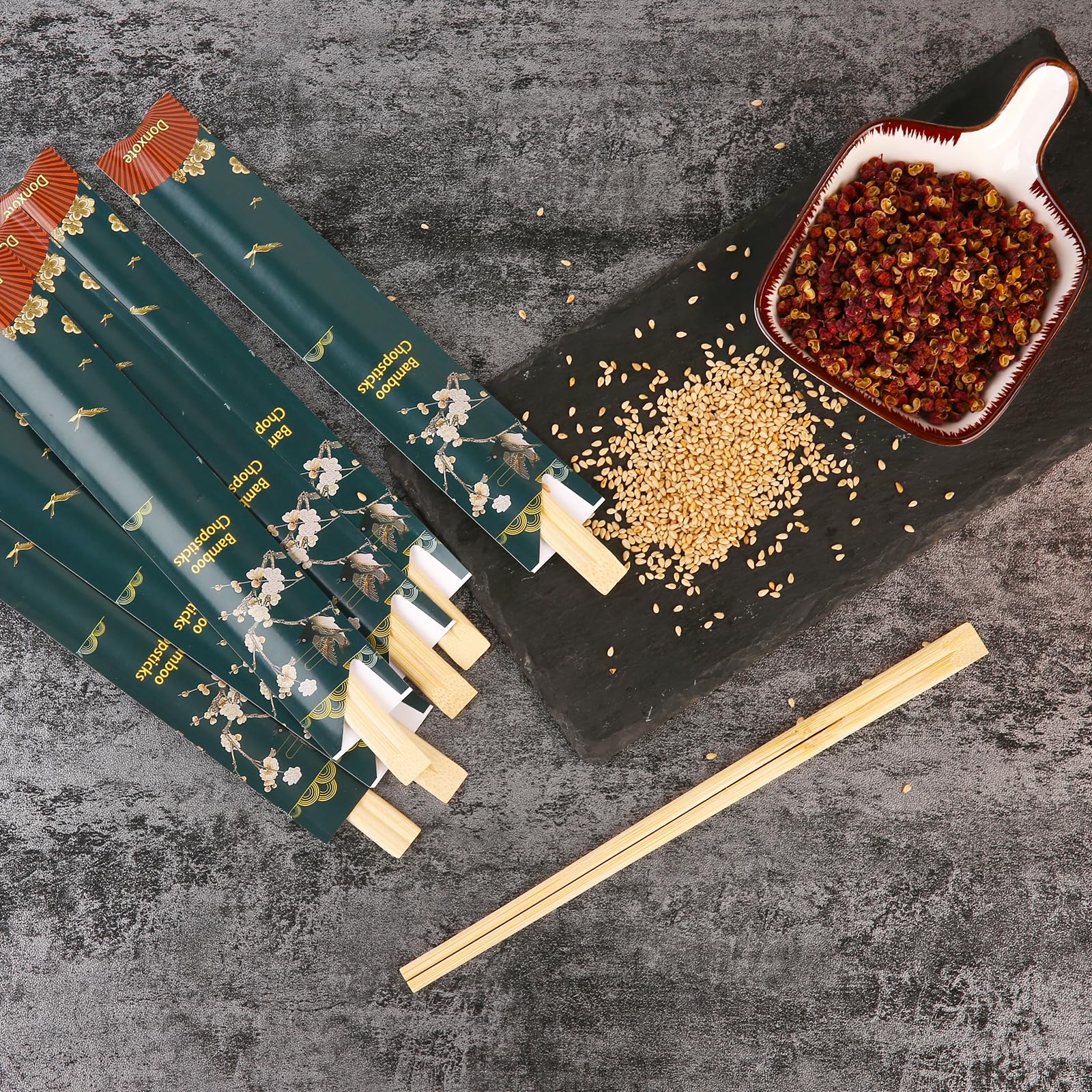 Disposable Chopsticks, 8.3 Inches Natural Bamboo Chopsticks, Sleeved and Separated - Pack of 50 Pairs