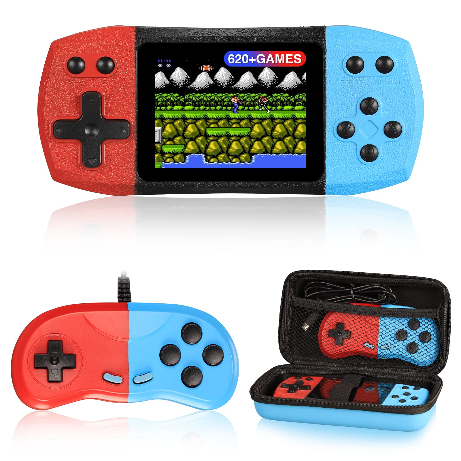F1 Handheld Game Console - 620+ Classical FC Games,Vaomon Handheld Games for Kids,Retro Handheld Game Console with Portable Shell,Rechargeable Hand Held Game Support Connecting TV & 2 Players
