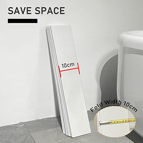 Folding Bathtub Cover Bathtub Tray, Plastic Dust-Proof Board Shutter Bath Lid, Bathtub Insulation Cover for Spa, Bathroom & Shower, 0.6cm Thickness (Color : White, Size : 70x135x0.6cm)