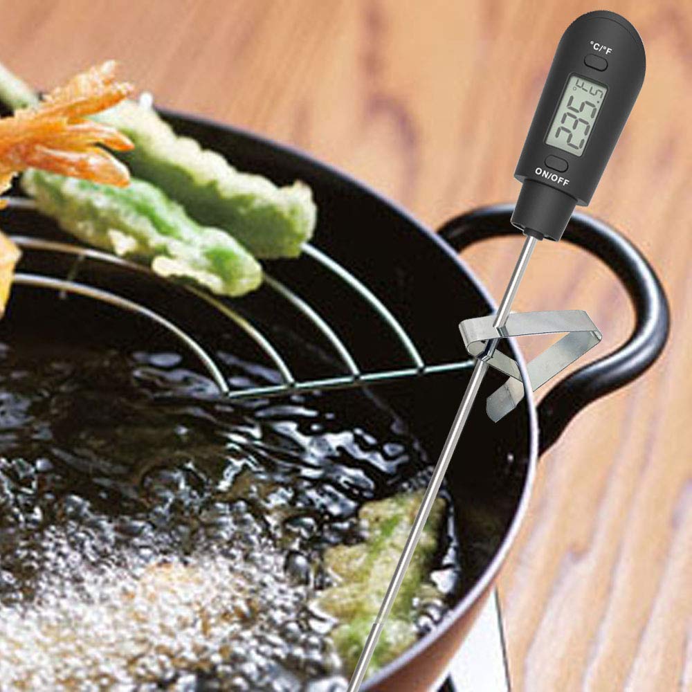 Efeng Candy Spatula with Thermometer Built in and Pot Clip β Fast Instant Read Digital Candy Thermometer,Spatula Thermometer for Candy Making,Chocolate,jams,syrups with BPA Free Silicon Spatula