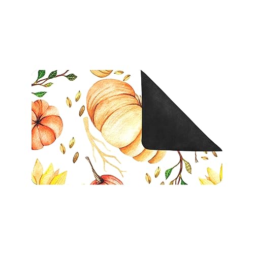 susiyo Doormat 30"x18" Fall Harvest Pumpkins Sunflowers Non-Slip Indoor Entryway Door Mat (Rubber Backing)