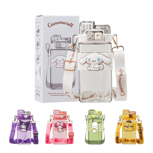 Sewing Concepts Kawaii Straw Water Bottle Dual Nozzle Design with Portable Stylish Perfect Sport Travel Work 17.5OZ/520ML