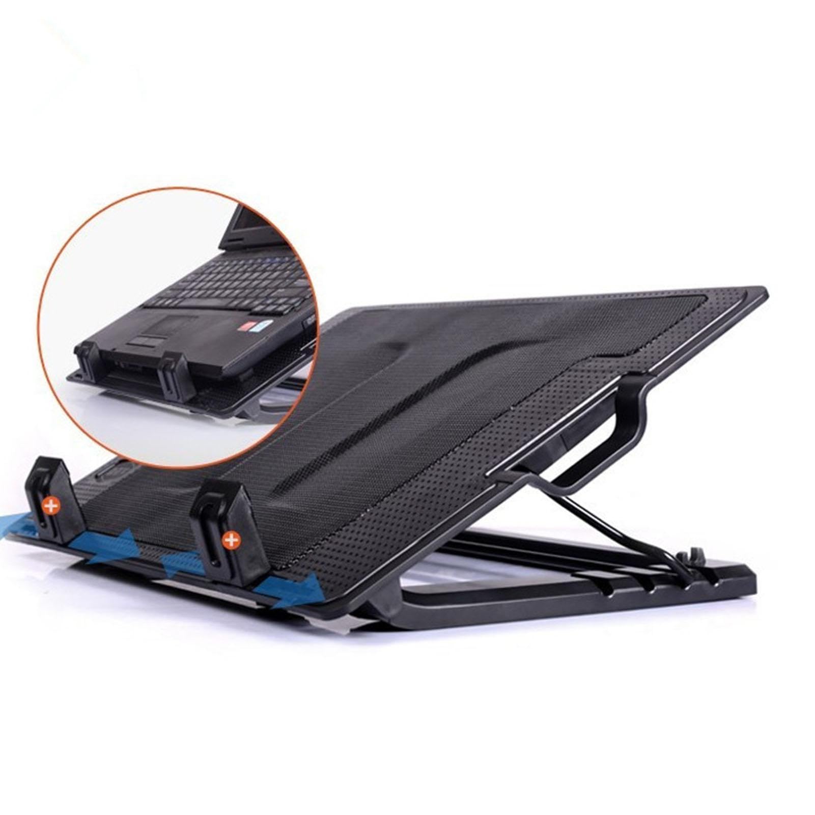 Cooling Pad, Portable Laptop Cooler Stand, Adjustable Laptop Cooling Pad, Heat Protection Laptop Cooling Stand, Noise Free Notebook Cooling Fan, Pc Cooling Holder for Overheating Prevention Protection