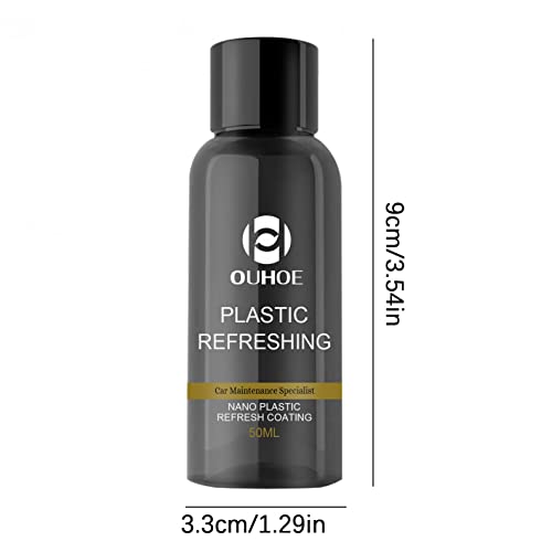 Plastic Revitalizing Coating Agent, 30/50ML Nano Plastic Refreshing Coating, Plastic Parts Refurbish Agent for Car, Plastic Parts Retreading Agent Automotive Interior Cleaning Agent (50ml-1pc)