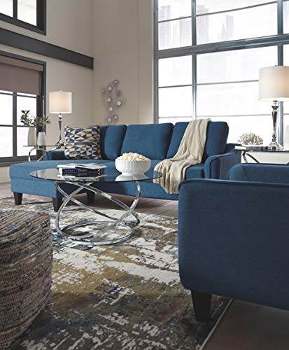 Signature Design by Ashley Jarreau Sofa Chaise Sleeper Chofa with Pull-Out Cushion, Blue