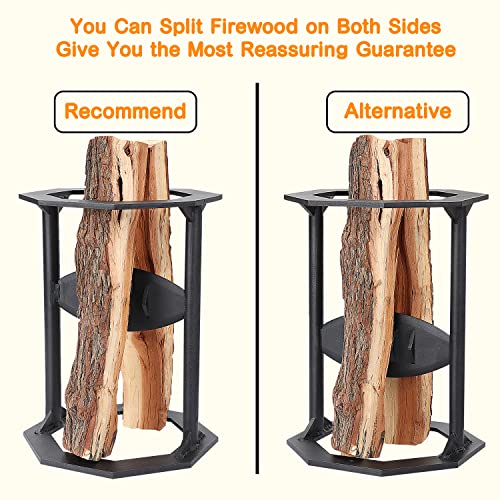 GARDRIT Wood Splitter Cast Steel Log Splitter, Heavy Duty Kindling Splitter Safety and Effcient Firewood Splitter Kindling Splitter Cracker Wood Splitter Wedge