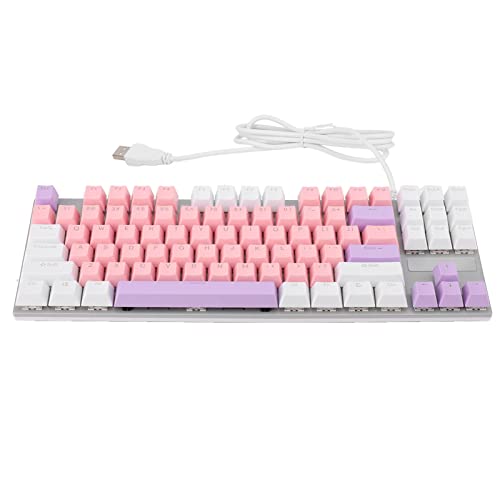 HAIKOO Mechanical Keyboard, Fullkey Conflictfree Mechanical Gaming Keyboard for Computer (Pink)
