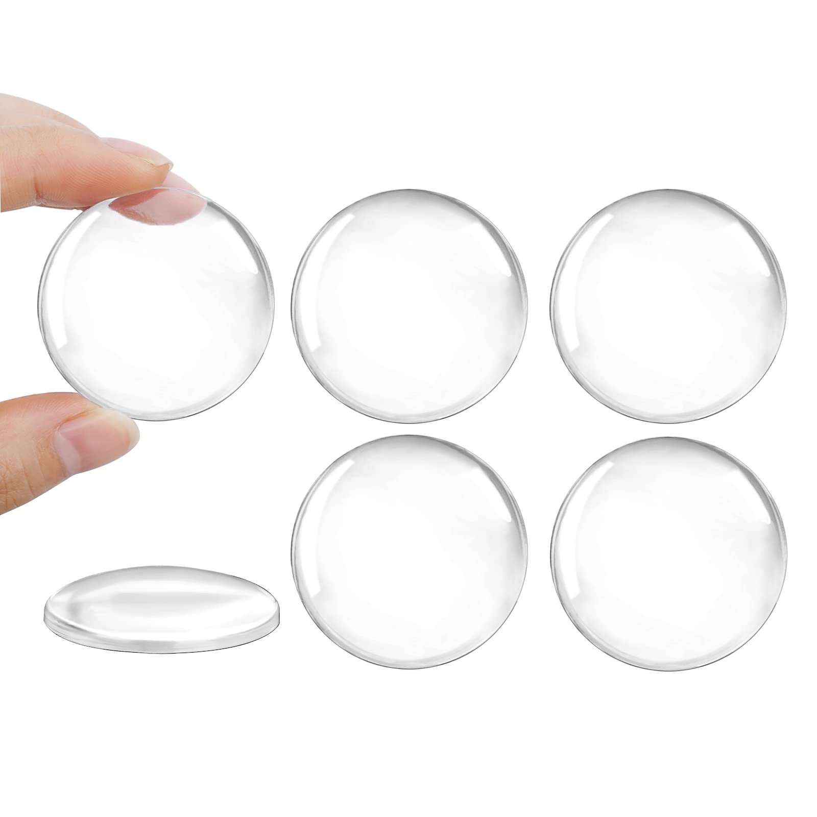 Door Stoppers Wall Protector, Quiet & Reusable Door Stop, 6pcs 1.57in Wall Protectors from Door Knobs, Strong Adhesive to Most Surfaces(Clear)