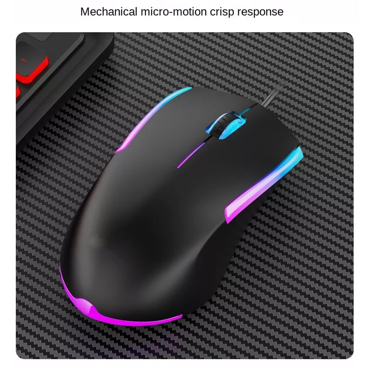 EXHNLE 104 Keys Gaming Keyboard and Colorful Mouse Combo,USB Wired Backlit Mechanical Feeling Gaming Keyboard and Gaming Mouse for Game and Work