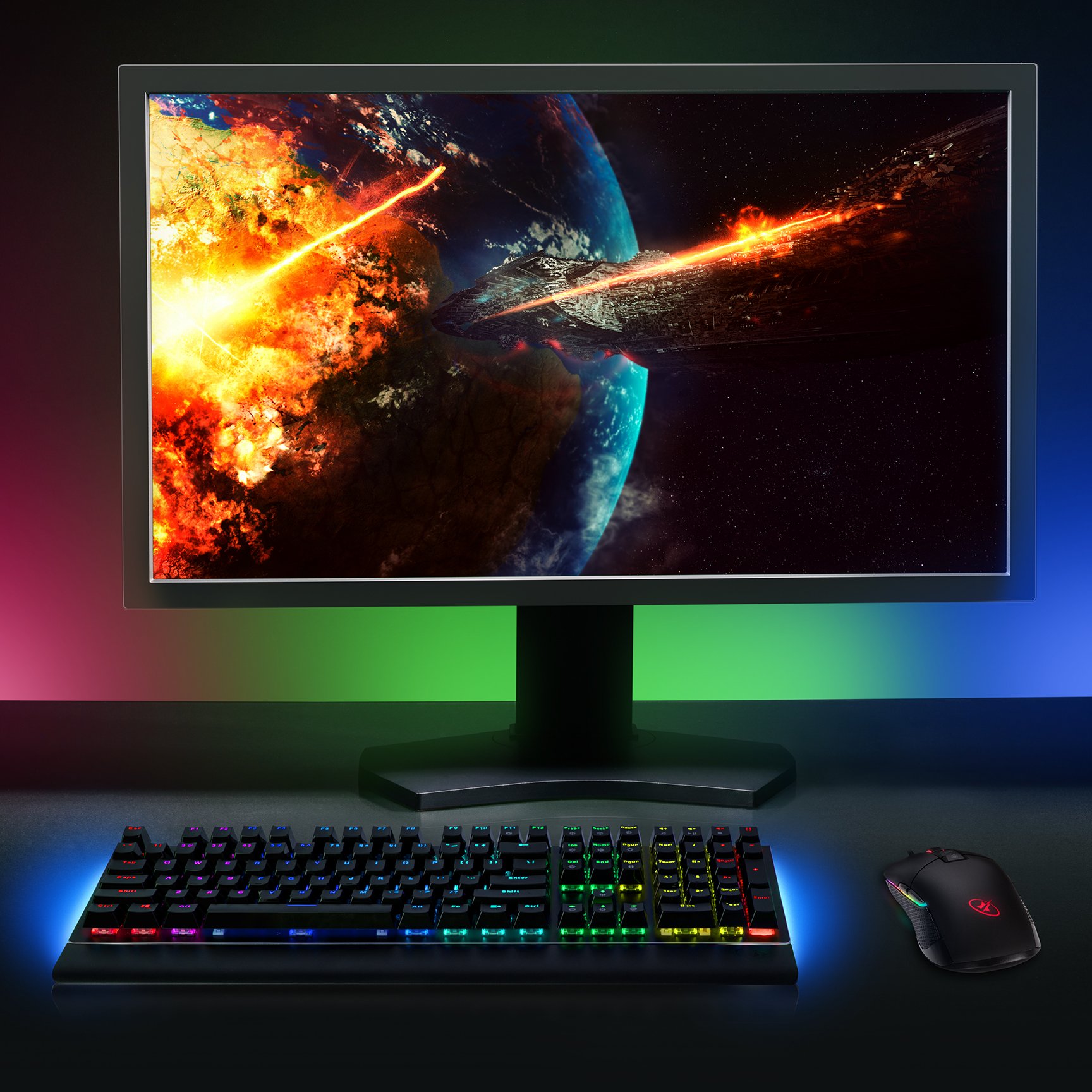 Rosewill Ergonomic Computer Laptop Gaming Mouse, 5 Levels up to 4000 DPI w/ Advanced Optical Sensor, 7 LED Backlit Colors - RGM-400