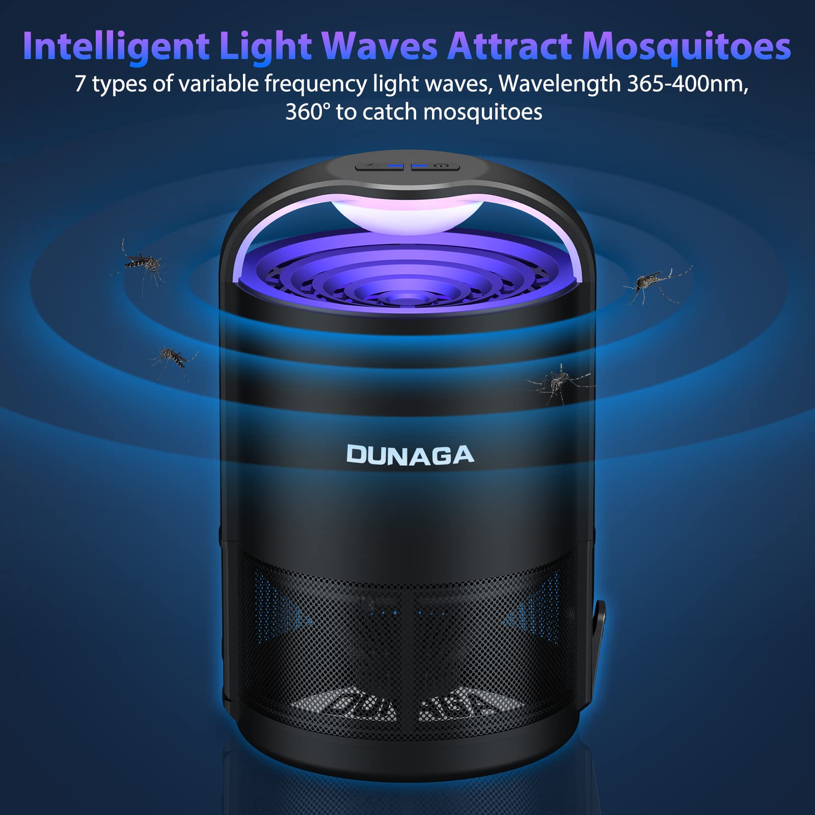 Fly Traps Indoor, Fruit Fly Traps, Gnat Traps, Bug Zapper Indoor, Insect Traps Indoor with 10 Sticky Glue Boards, Black