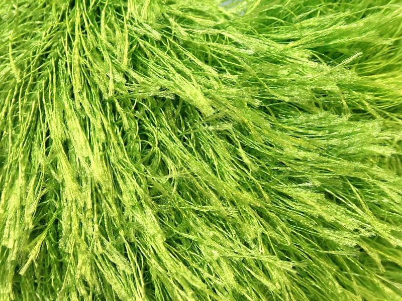 Lime Green Eyelash Yarn, 50 Grams (1.75 Ounces) 70 Meters (76 Yards) Polyester