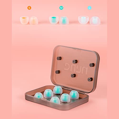 HiFiGo DUNU Candy Silicone Eartips for 4.5mm-6mm Nozzle, Ear Tips Replacement for Wireless Earbud, in- Ear Monitors (M(3 Pairs))