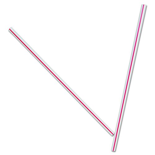 Dixie 5" Unwrapped Hollow Plastic Stirrer Straws by GP PRO (Georgia-Pacific) White/Red Stripe, HS5CC, 1 000 Count (1000 Stirrers Per Box 10 Boxes Per Case)