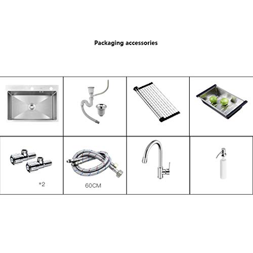 GTFDXJ Vessel Sink Basin Sink and Bathtub Bathroom Hot and Cold Faucet Basin Faucet Single Handle Kitchen Sink Faucet Unique Design Chrome Finish Solid Brass,Silver-50 * 43CM