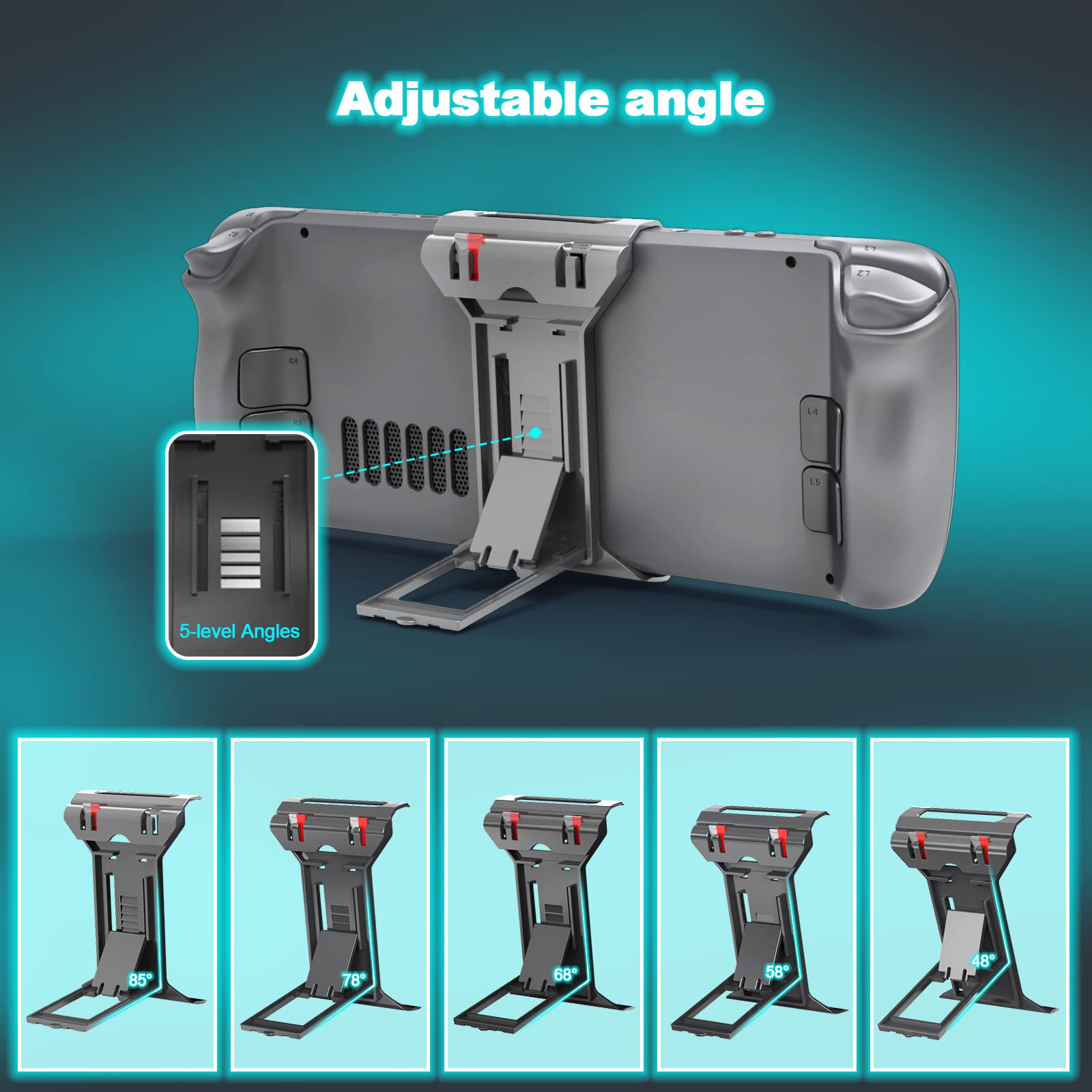 EJGAME Wall and Desktop 2-in-1 Adjustable Angles Bracket Compatible with Steam Deck