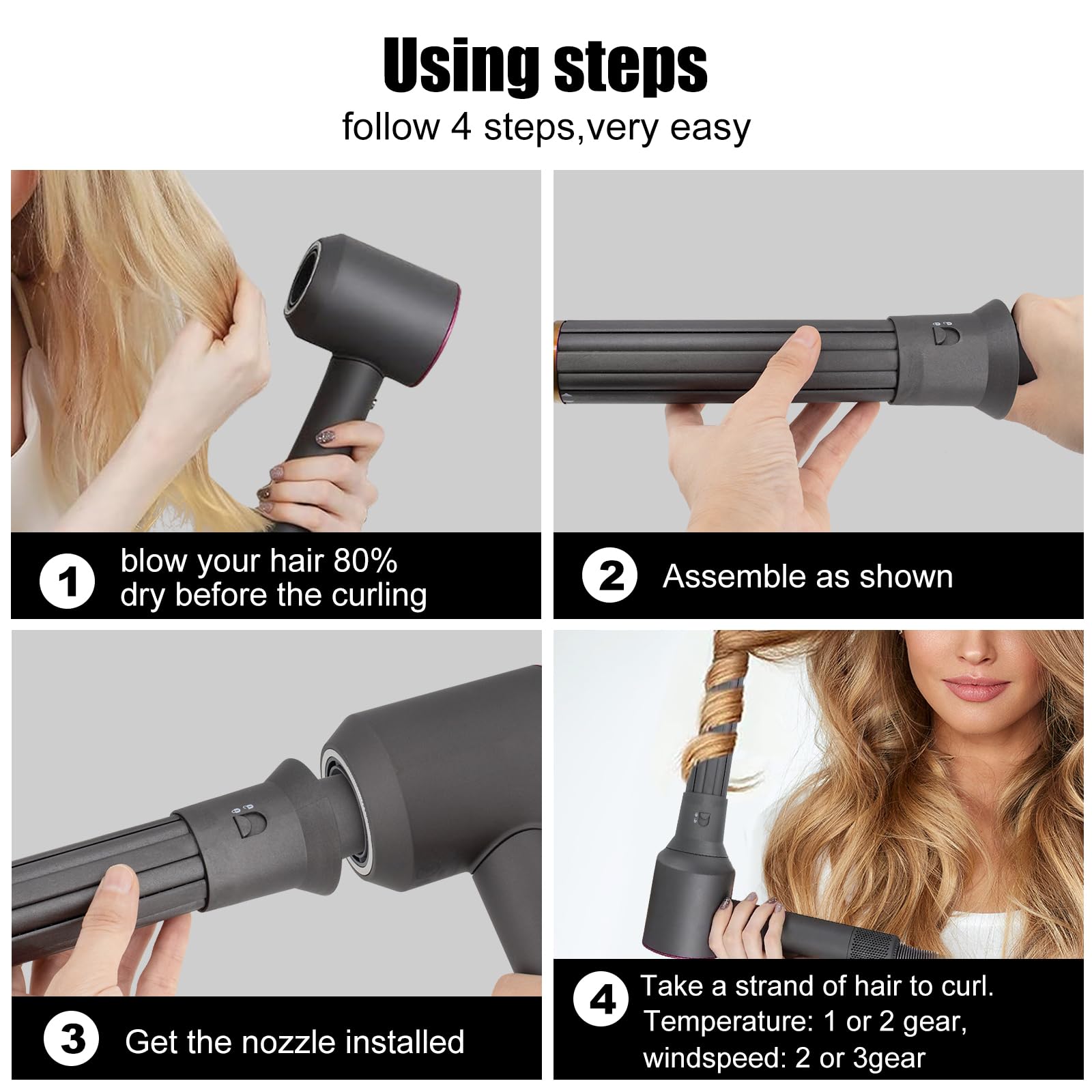 For Dyson Airwrap Supersonic HS05 HS01 Hair Dryer 2In1 Multi-Styler Hair 1.6inch Styler Long Hair Barrels Adapters Automatic Curling Barrels