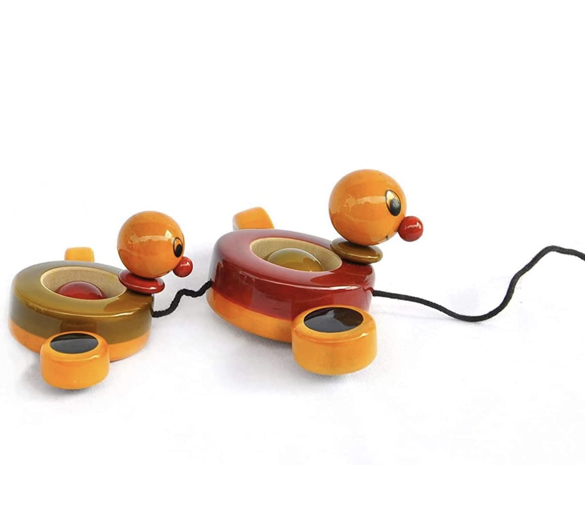 Duby & Duba is Handmade Wooden Pull Toy Consisting of a Pair of Ducks. for Toddlers Age12 - Months, and up