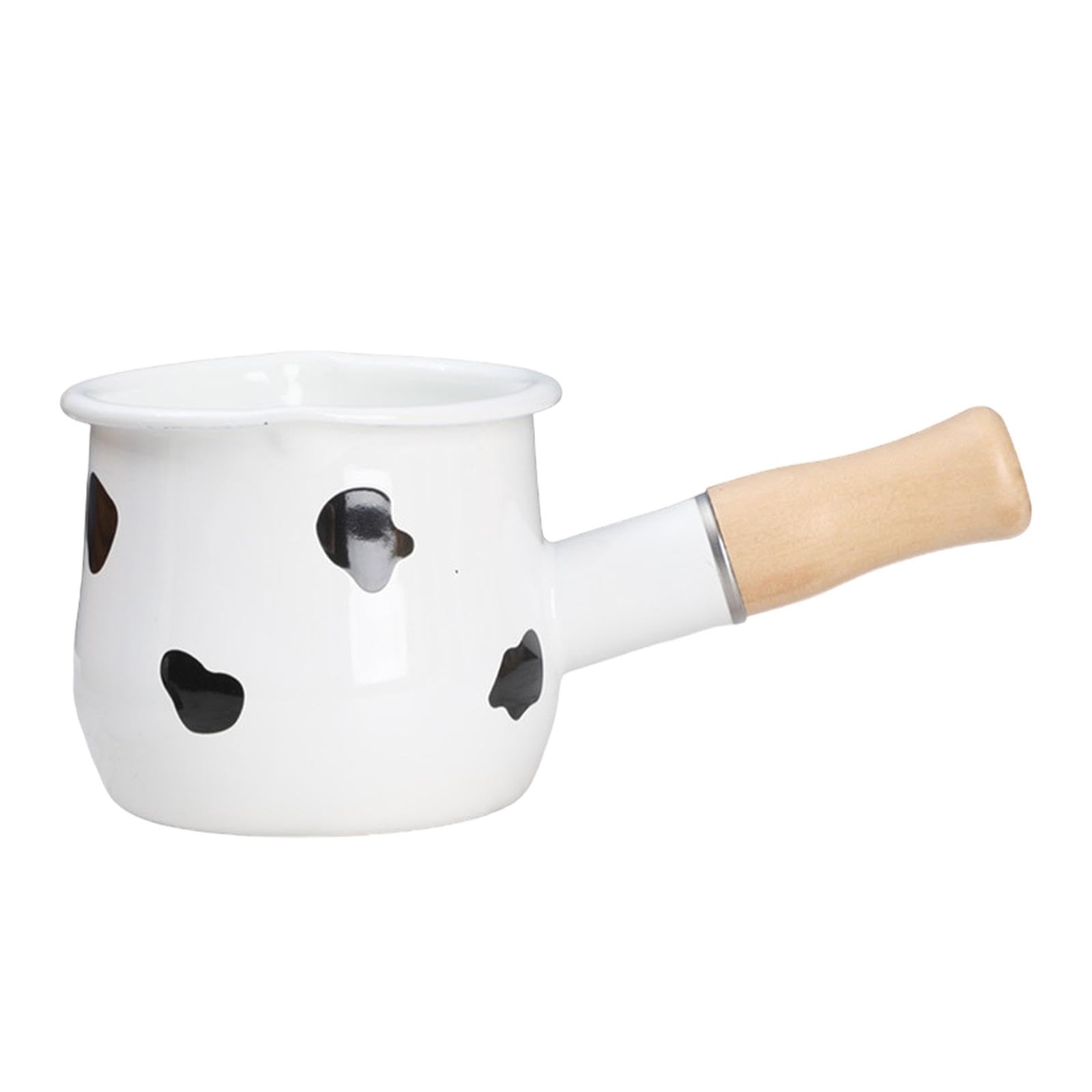 Generic Petite Milk Pan with Wooden Grip for Home Cooking, Bee, 10cmx8.5cm