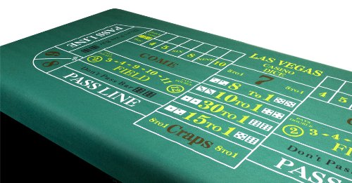 Craps Essentials Triple Pack Bundle - Set Includes Table Felt with Craps Layout, Dice, On/Off Puck - Authentic Casino Dice Games, Complete Vegas Night Experience - Great Gaming Gambling Fan Gift
