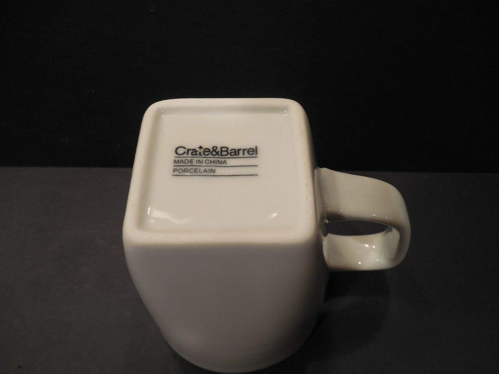 Crate & Barrel White Porcelain Square Base Coffee Tea Mug