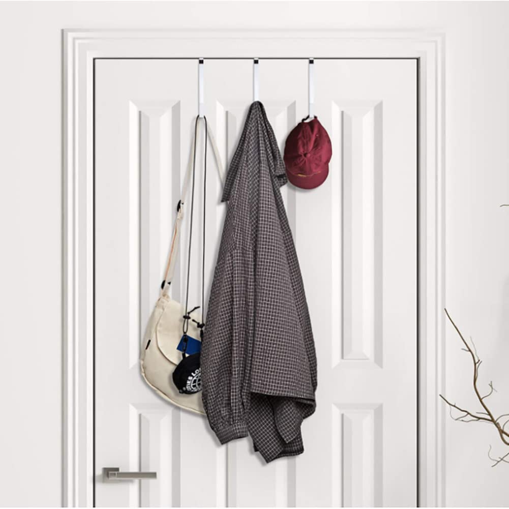 ccHuDE 2 Pcs Over The Door Hooks No Drill Potty Hooks Door Hanger Hooks Space Saving Door Towel Hooks Behind Back of Door Hooks for Hanging Clothes Towels