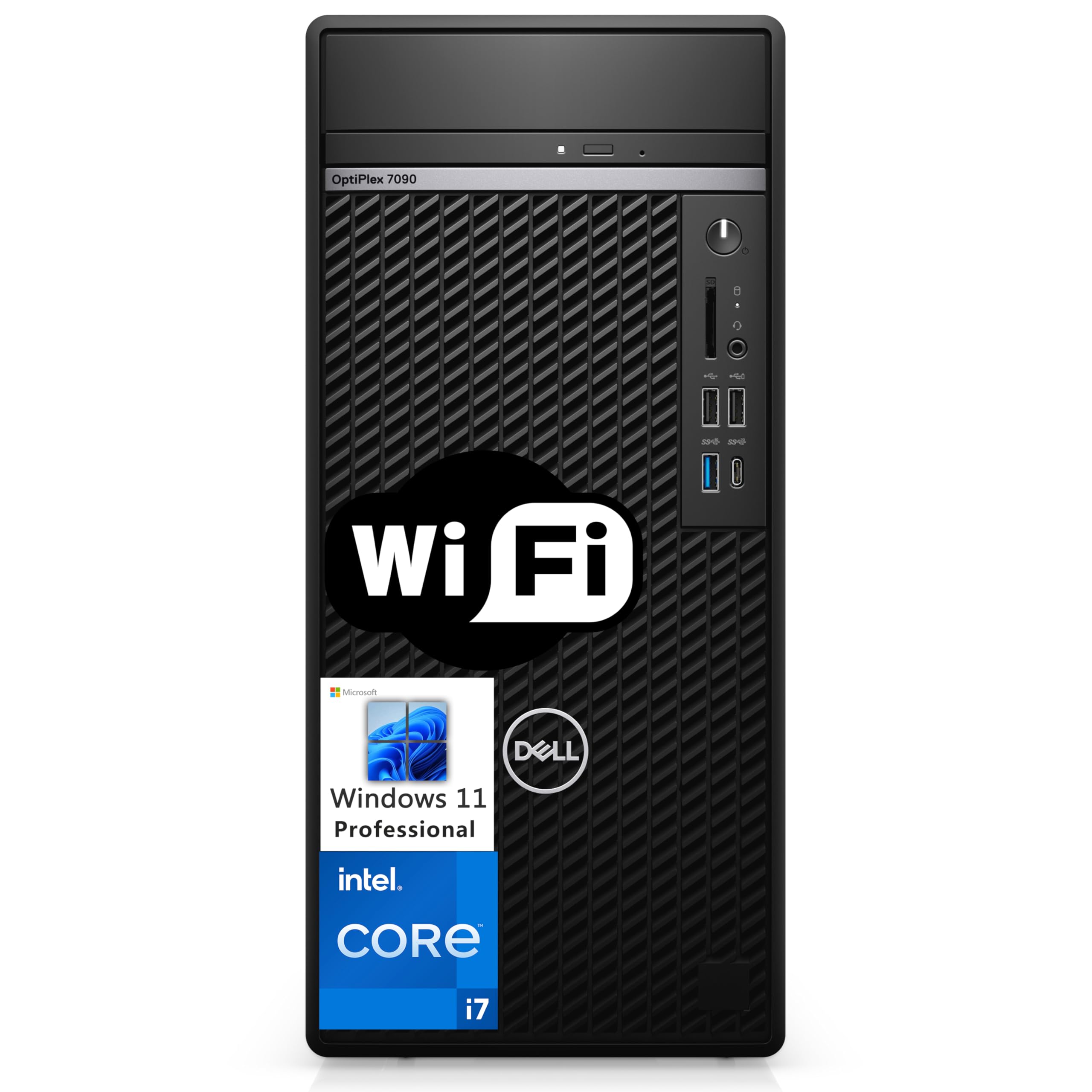 Dell OptiPlex 7090 Business Tower Desktop, Intel Octa-Core i7-11700, 32GB DDR4 RAM, 1TB PCIe SSD, DVDRW, WiFi, Ethernet, 10x USB, Keyboard and Mouse, Windows 11 Pro