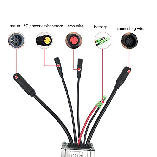 Electric Bike Controller Kit, ABS Waterproof 15A LCD7C Panel Thumb Throttle Brake Bicycle Accessories for 250W Motor
