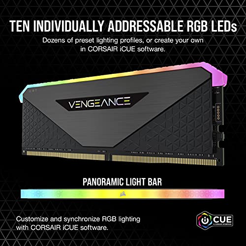 CORSAIR Vengeance RGB RT 32GB (2x16GB) DDR4 4600 (PC4-36800) C18 1.35V Desktop Memory