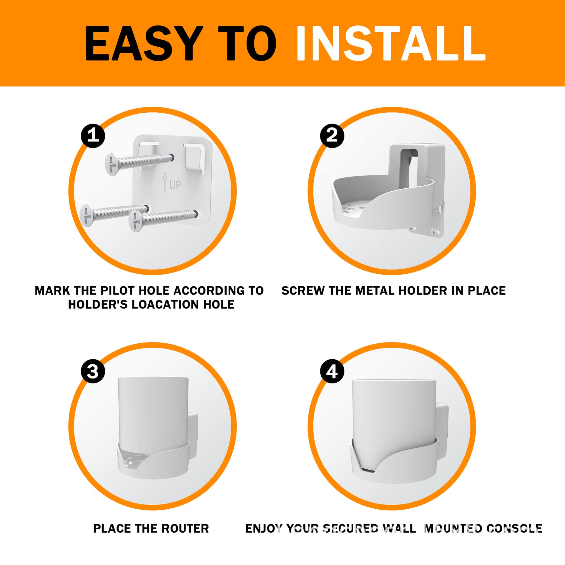 For TP Link Deco X20 /X50 /X55 /X60 / Deco Mesh Home WiFi 6 System Simple and Robust Wall Mount Stand Mount TP Link Deco X20/X50/X55/X60/Deco Mesh Holder with Cable Management (White, 2 PCS)