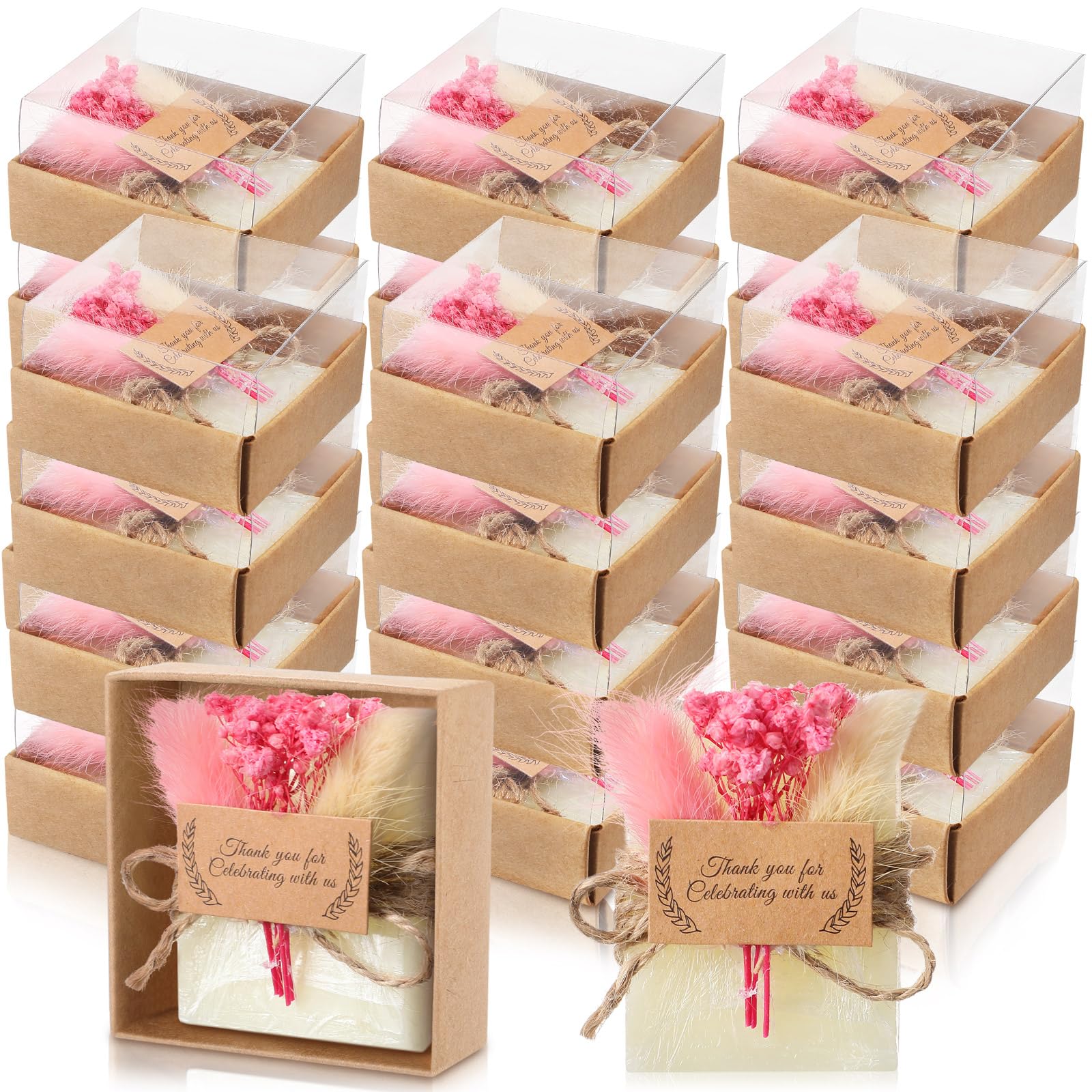 Heigble 36 Pcs Wedding Soaps Gifts for Guests Handmade Baby Shower Small Scented Soap Rectangle Mini Soap Bulk Baby Shower Bridal Shower Wedding Supplies