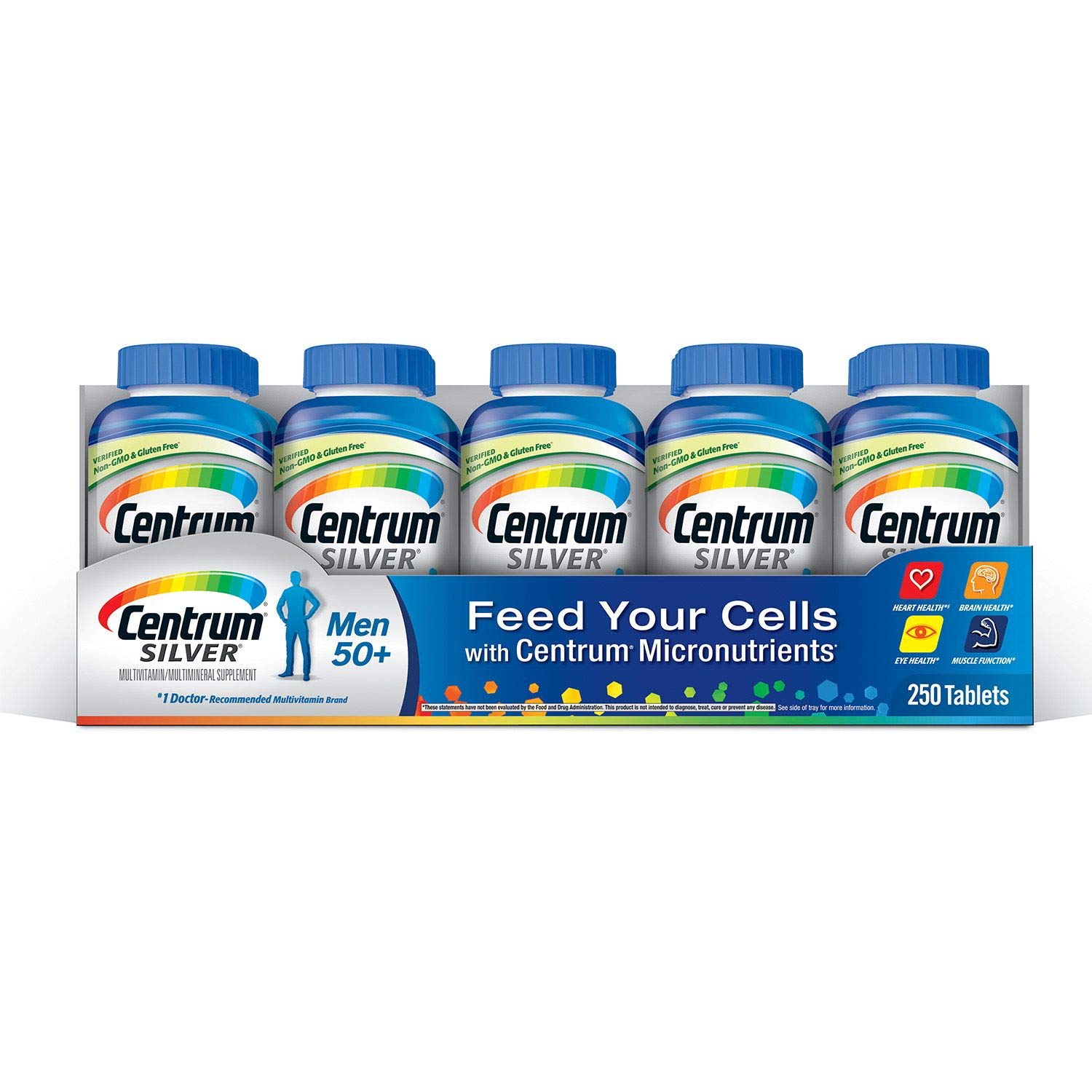 Centrum Silver Multivitamin for Men 50 Plus, Multimineral Supplement, 250 Count