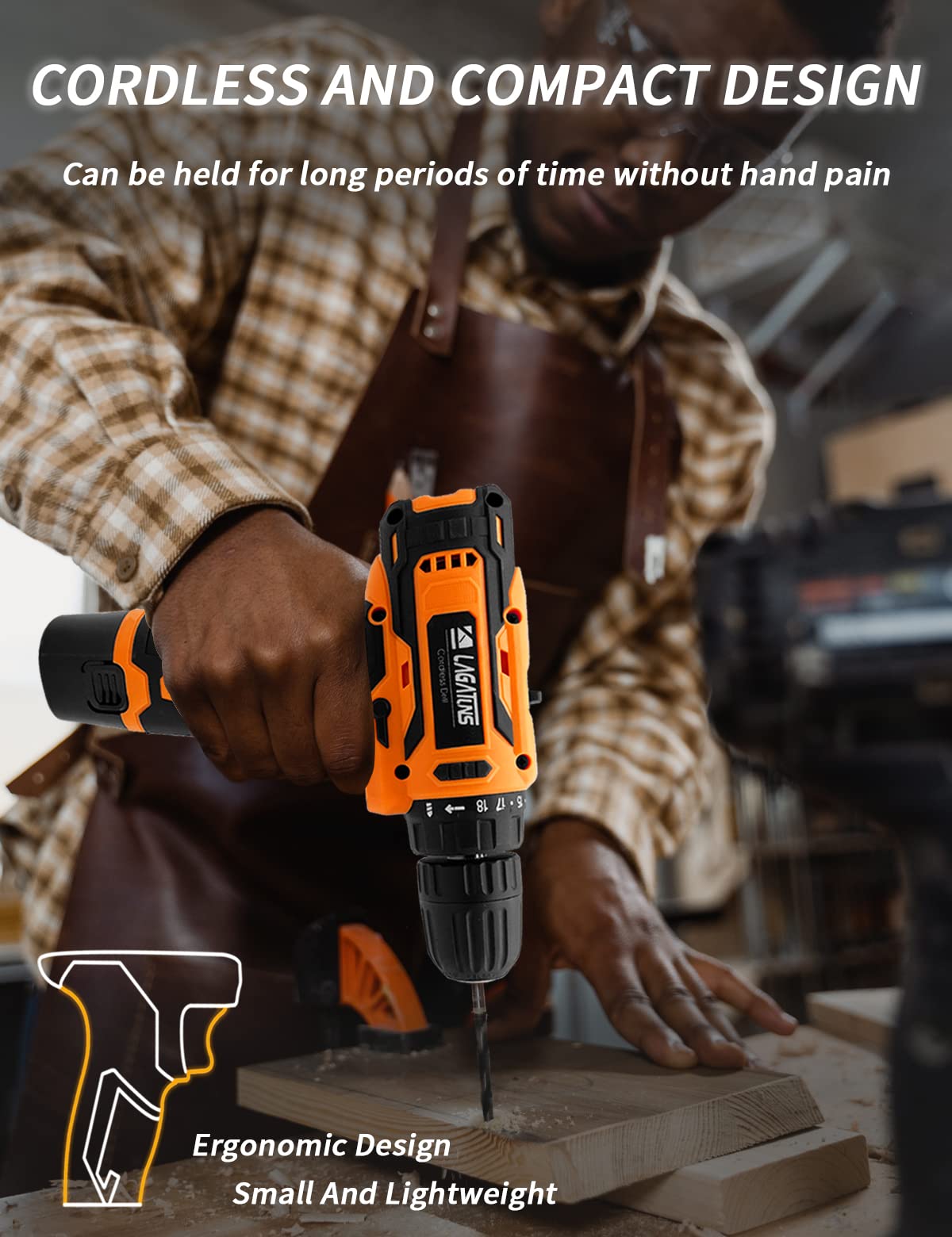 Cordless Drill Set,12V Electric Screwdriver Driver Tool Kit,18+1 Clutch & Variable Speed,3/8-Inch Keyless Chuck,35NM(310in-Lbs)Max Torque,with 2 Battery & Charger,and other accessories